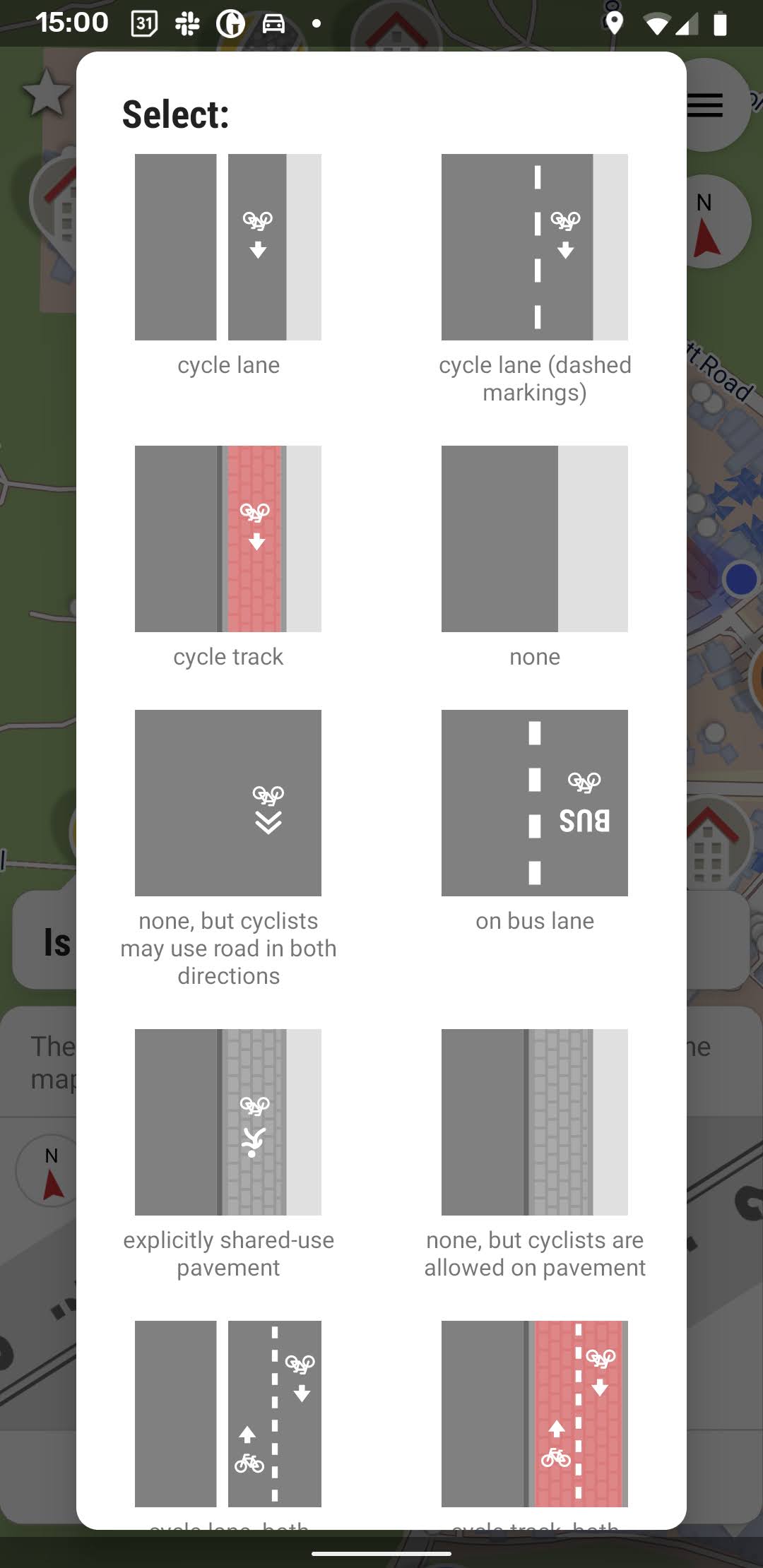 Cycle ways and defaults in different territories may be misleading ...